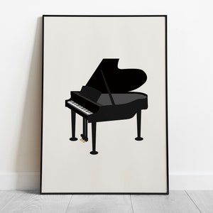 Piano Poster, Piano Wall Art, Music Room Decor, Piano Gift, Music ...