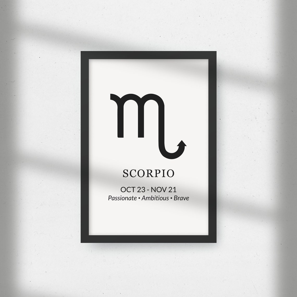 Scorpio Zodiac Sign Poster, Printable Art, Personality Traits and Dates ...