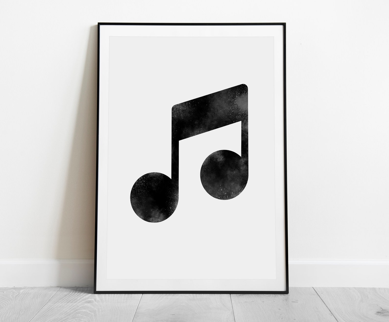Music Note Poster Music Note Wall Art Print Black and White - Etsy