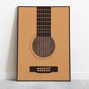 Guitar Print Poster, Printable Art, Music Wall Art, Minimal Art, Modern ...