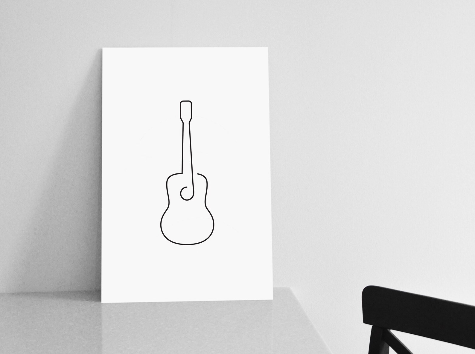 Guitar Line Art Minimalist Print, Music Minimal Printable, Guitar Wall ...