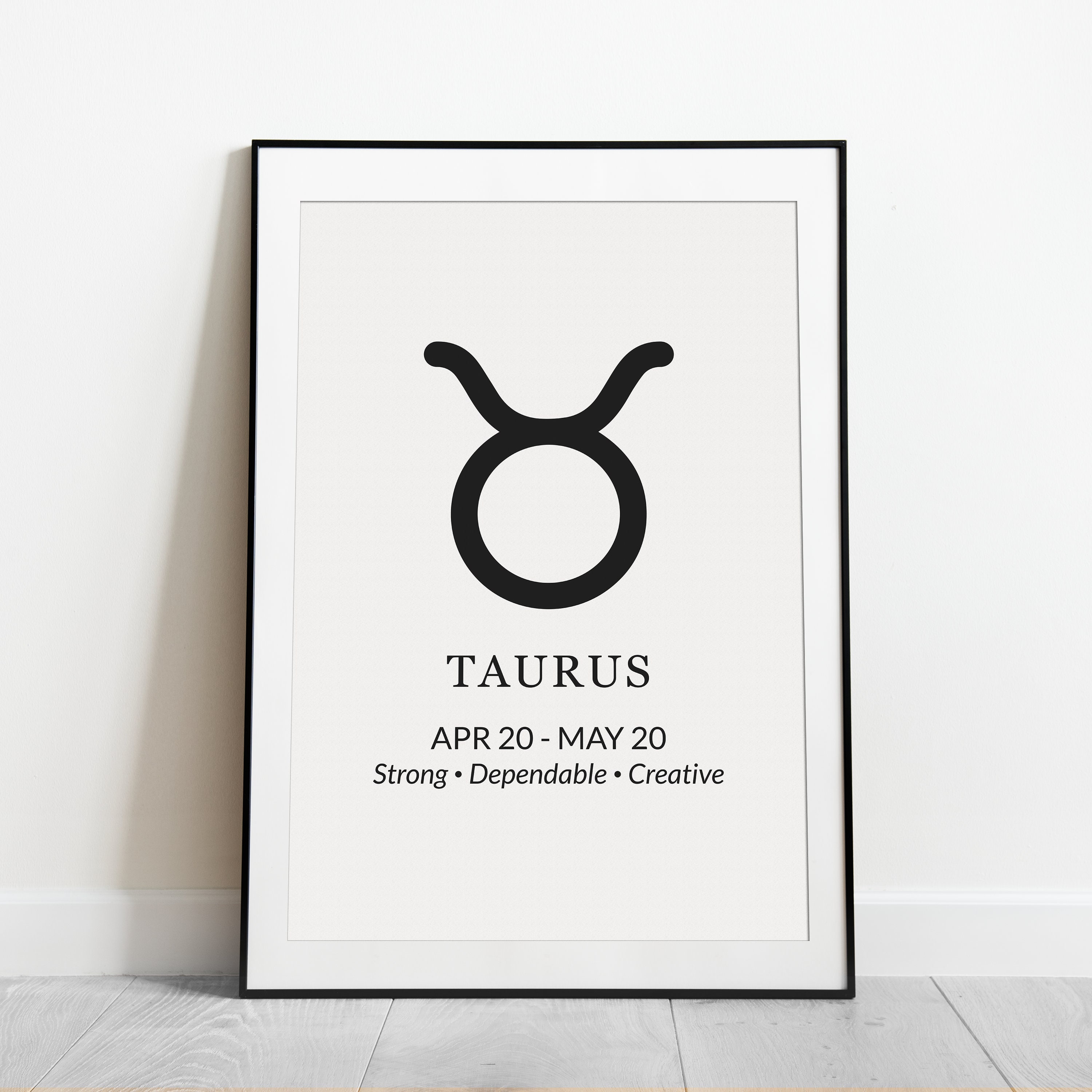 Taurus Zodiac Sign Poster, Printable Art, Personality Traits and Dates ...