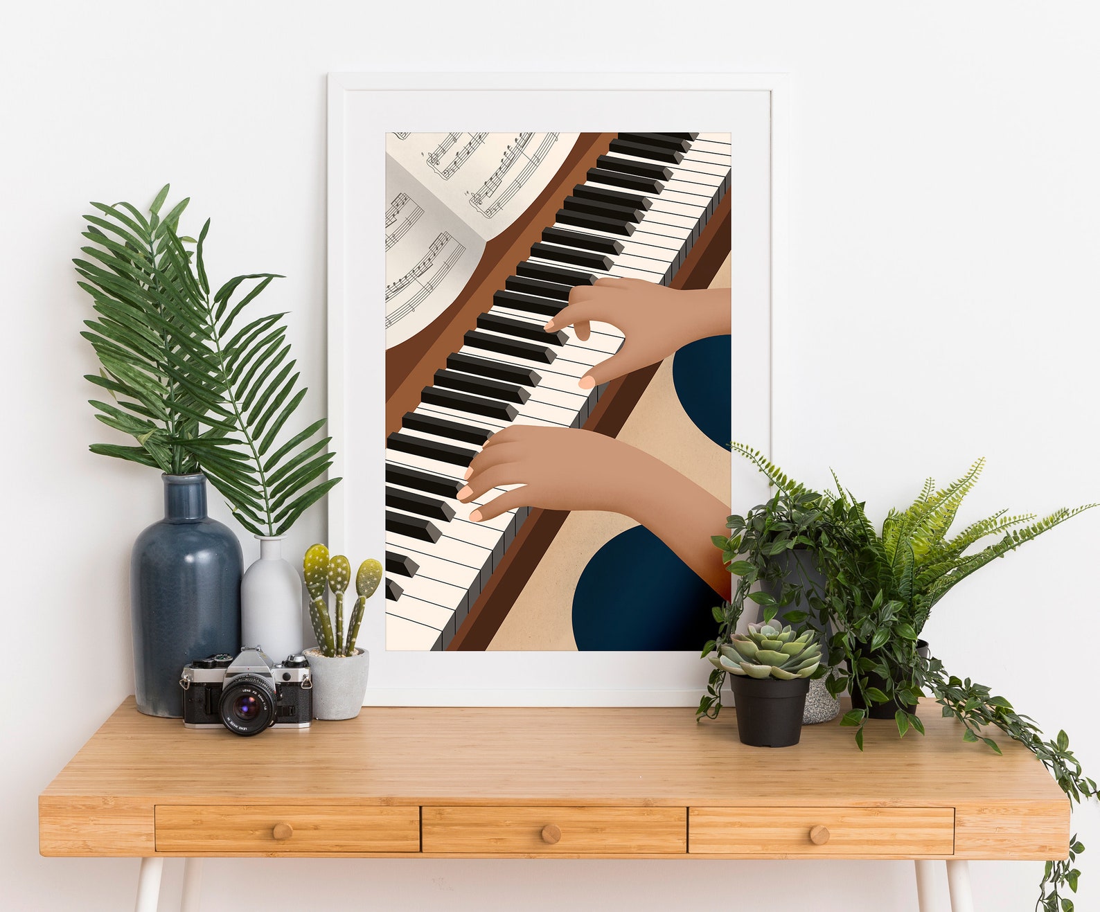 Piano Poster Playing Piano Wall Art Music Room Decor - Etsy