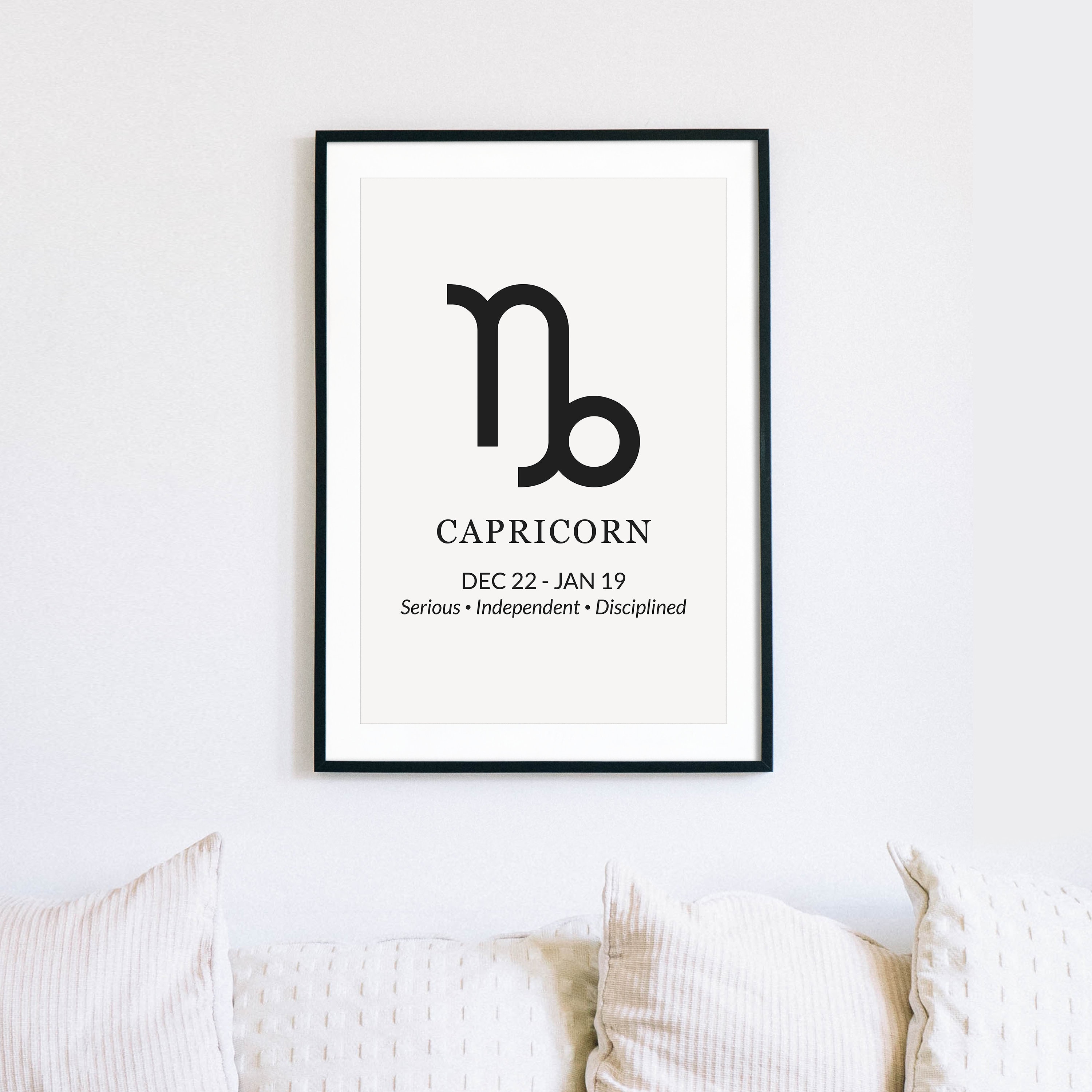 Capricon Zodiac Sign Poster, Printable Art, Personality Traits and ...