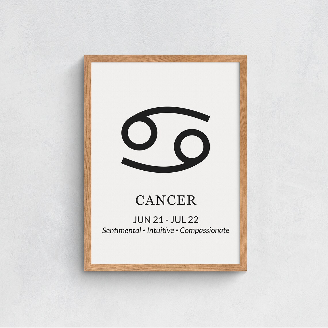 Cancer Zodiac Poster, Printable Art, Personality Traits and Dates ...