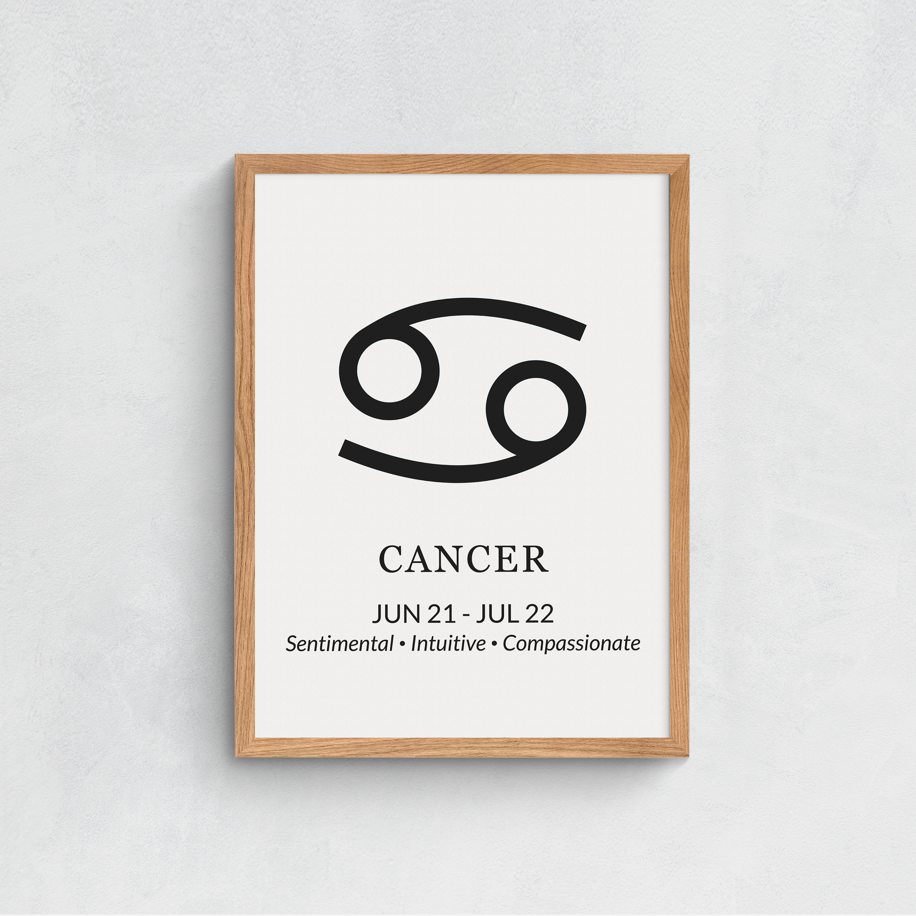 Cancer Zodiac Poster, Printable Art, Personality Traits and Dates ...