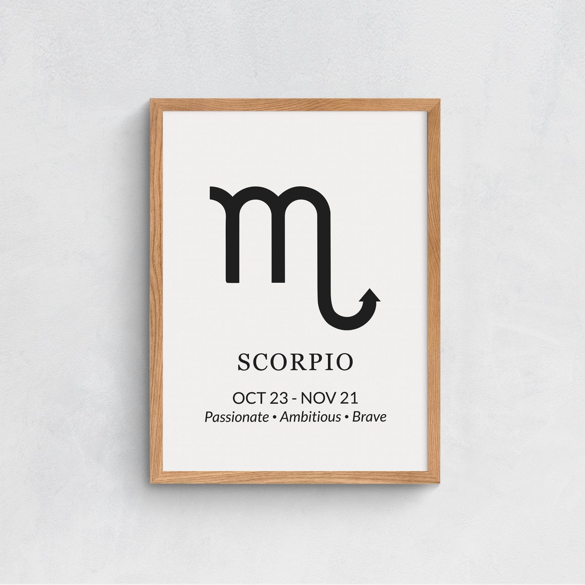 Scorpio Zodiac Sign Poster, Printable Art, Personality Traits and Dates ...