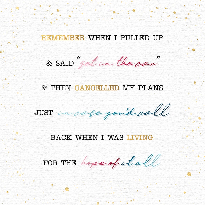 August by Taylor Swift Folklore Lyric Quote Inspired Digital Typography ...