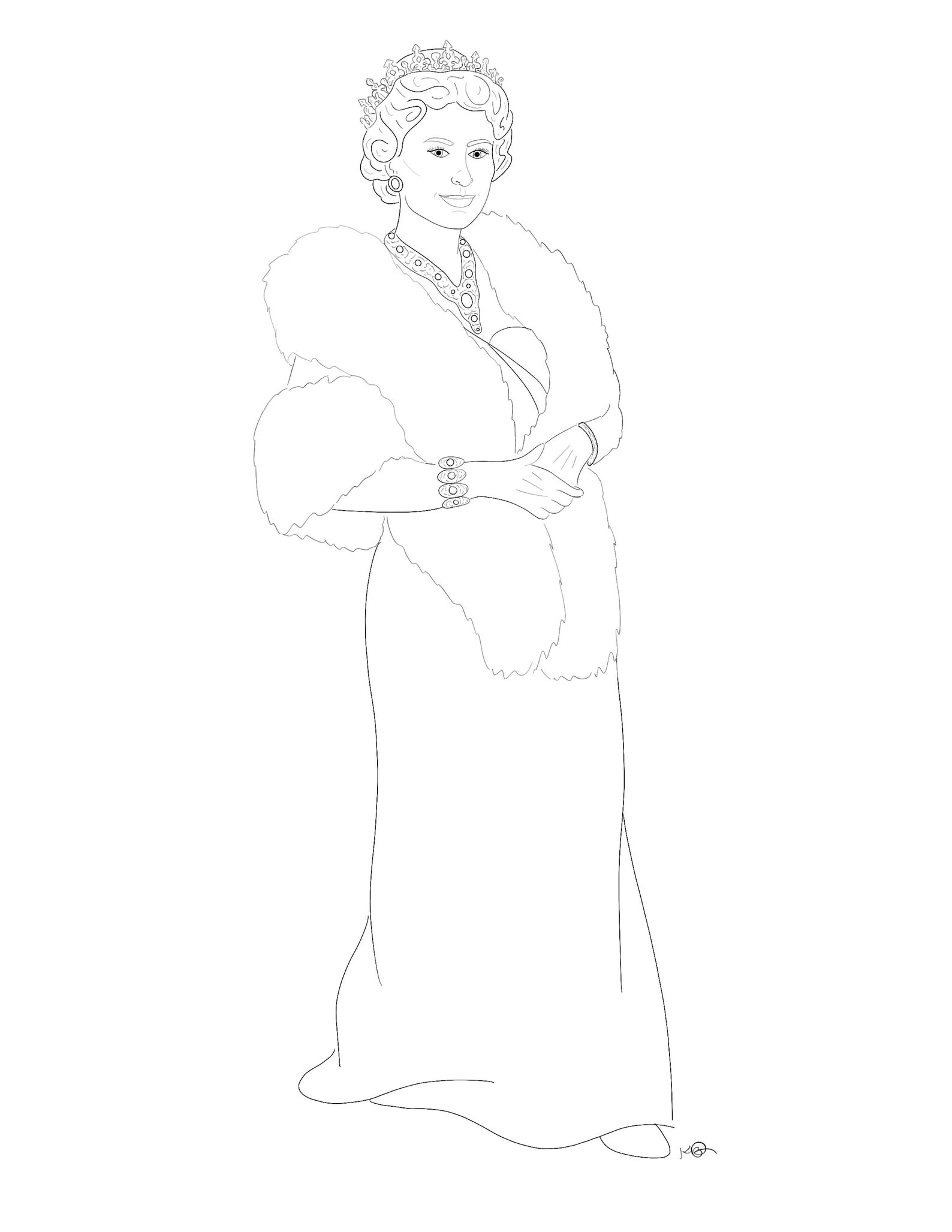 Young Queen Elizabeth Coloring Pages | Etsy UK