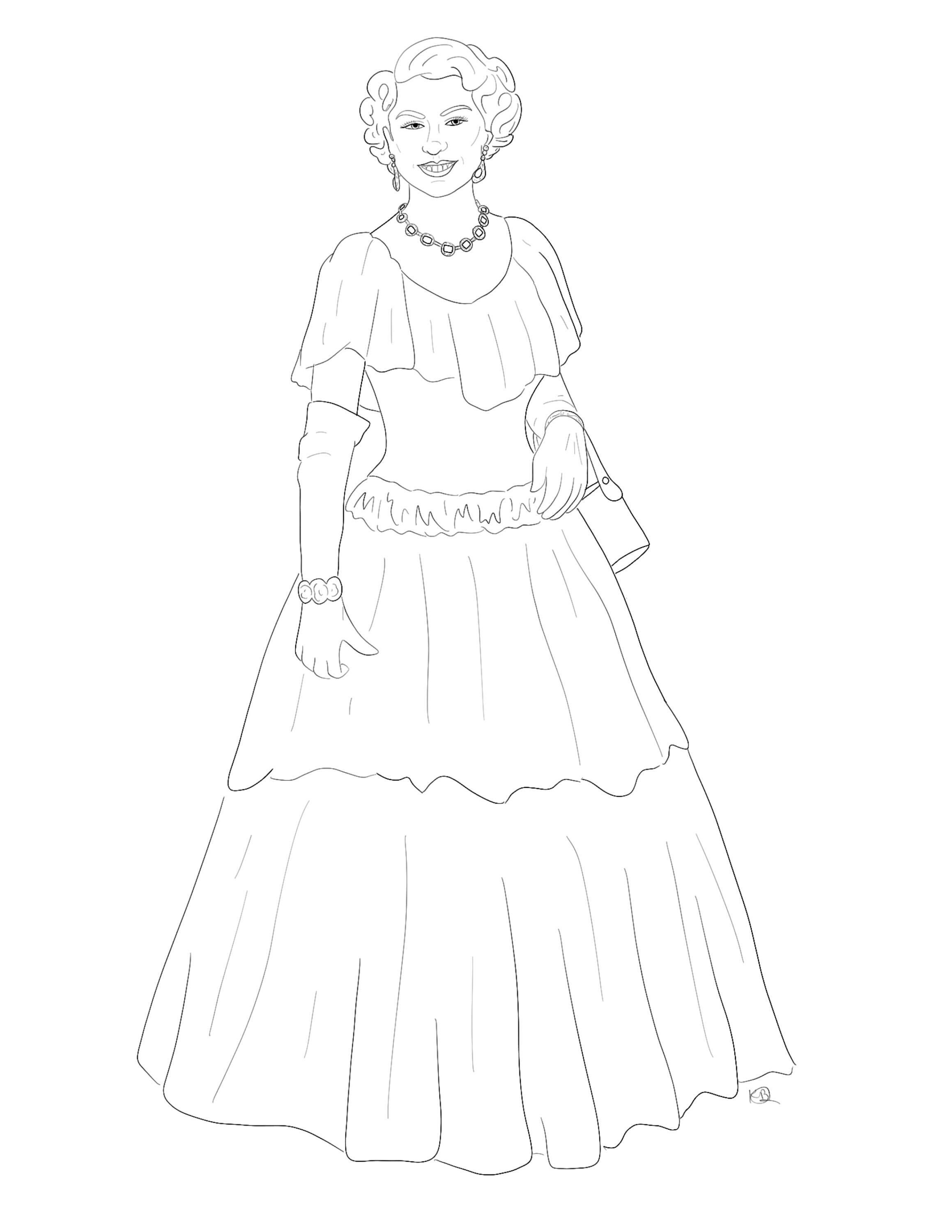 Young Queen Elizabeth Coloring Pages | Etsy UK