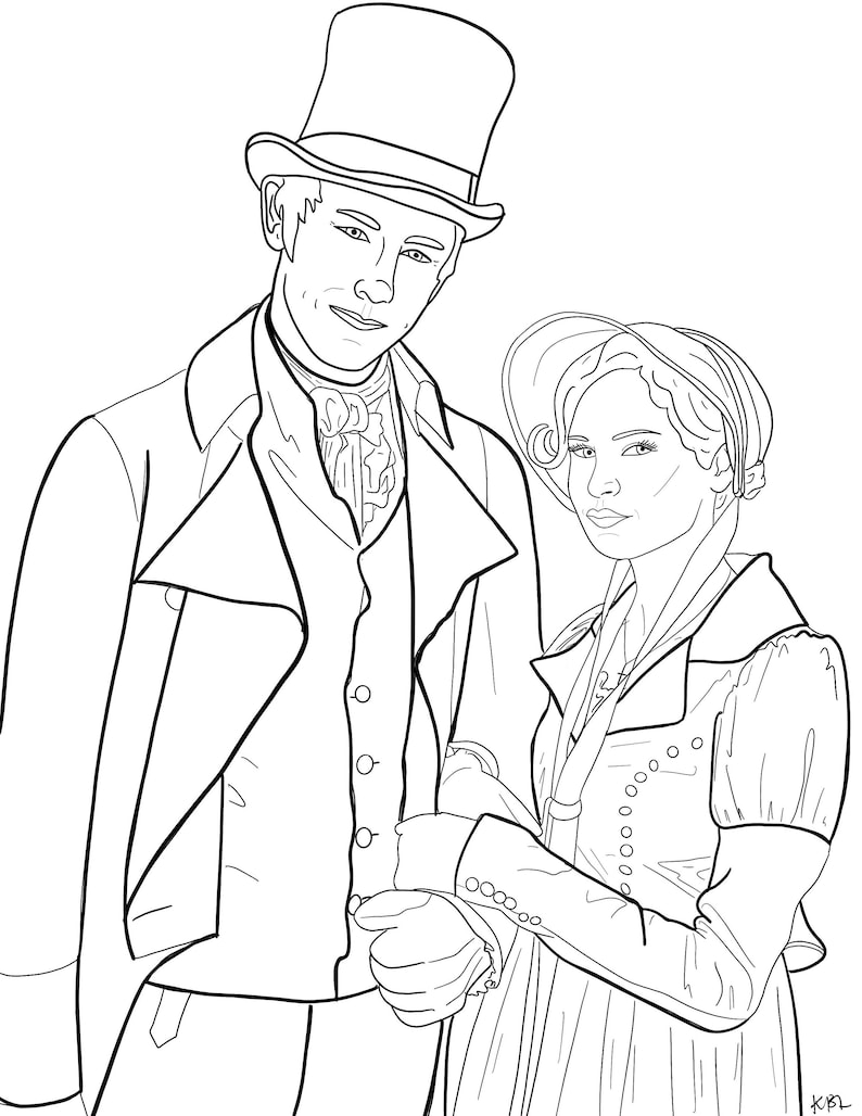 Jane Austen Coloring Pages volume 2 - Etsy UK