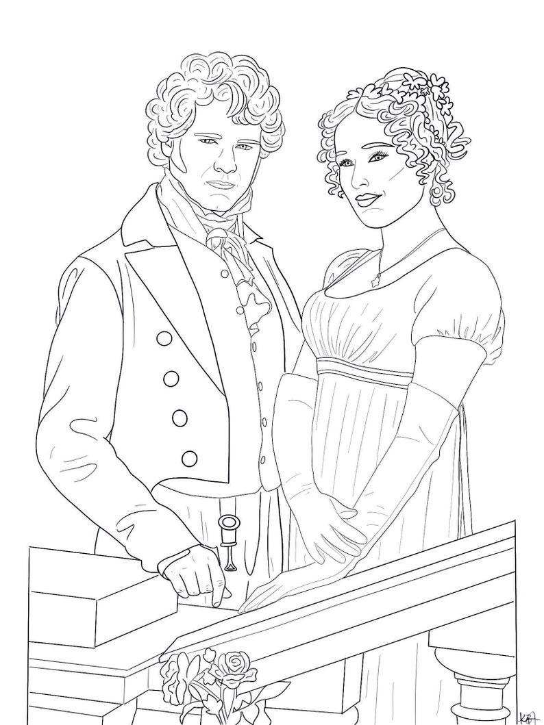 Jane Austen Coloring Pages volume 1 | Etsy