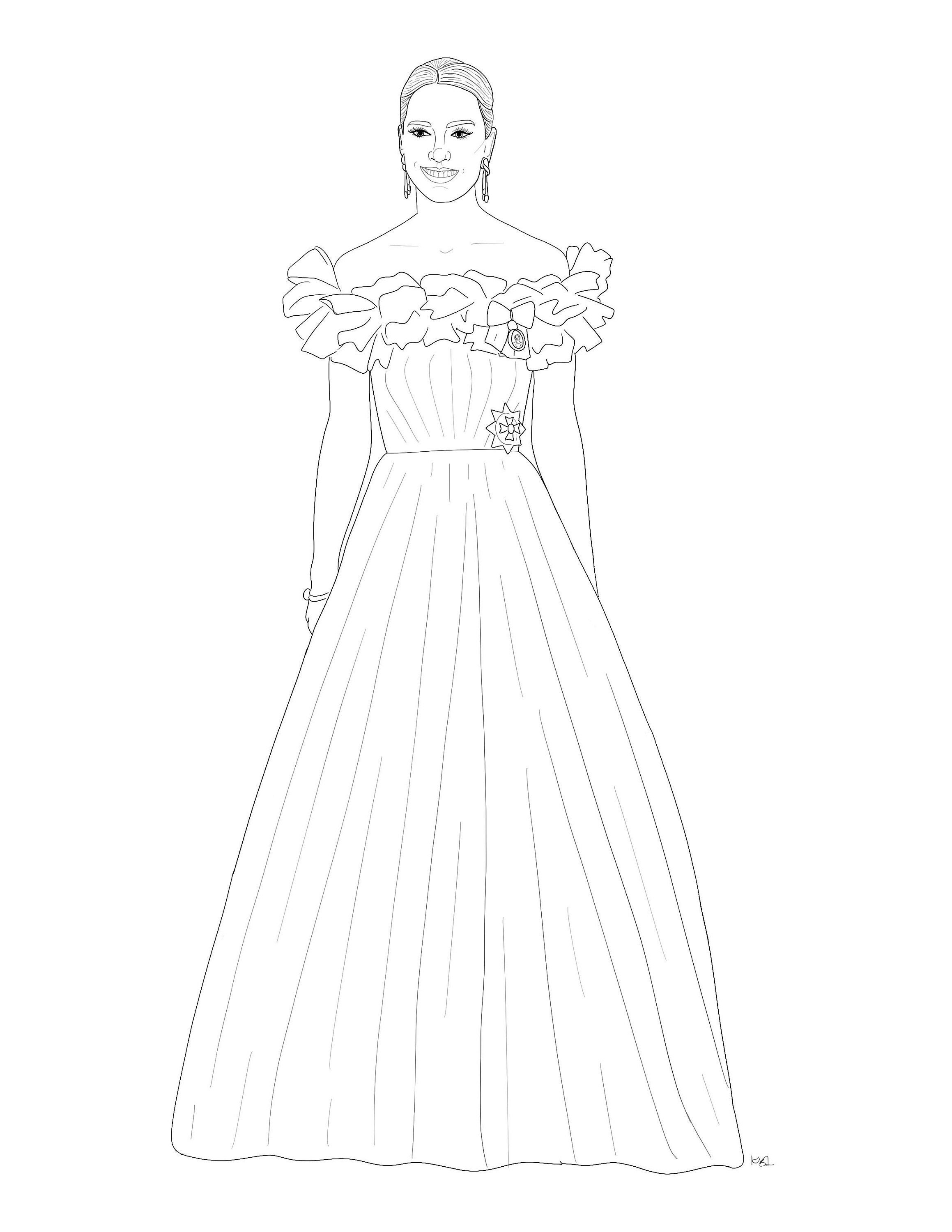Dibujos para colorear de Kate Middleton 2 - Etsy México