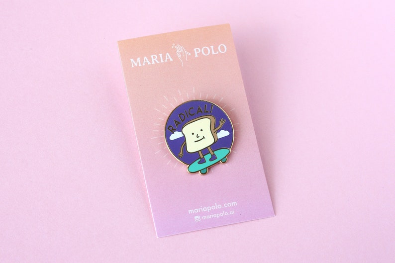 Funny Toast Enamel Pin Cute Food Lapel Pin - Etsy