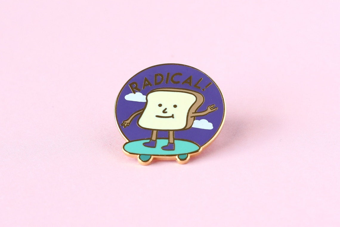 Funny Toast Enamel Pin Cute Food Lapel Pin | Etsy