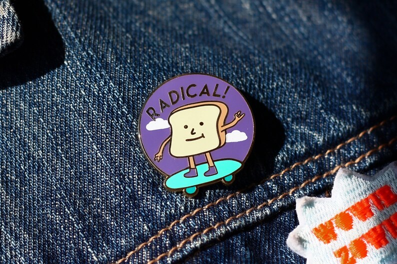 Funny Toast Enamel Pin Cute Food Lapel Pin - Etsy