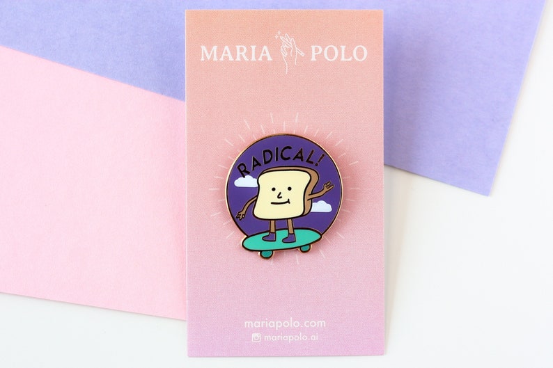 Funny Toast Enamel Pin Cute Food Lapel Pin - Etsy