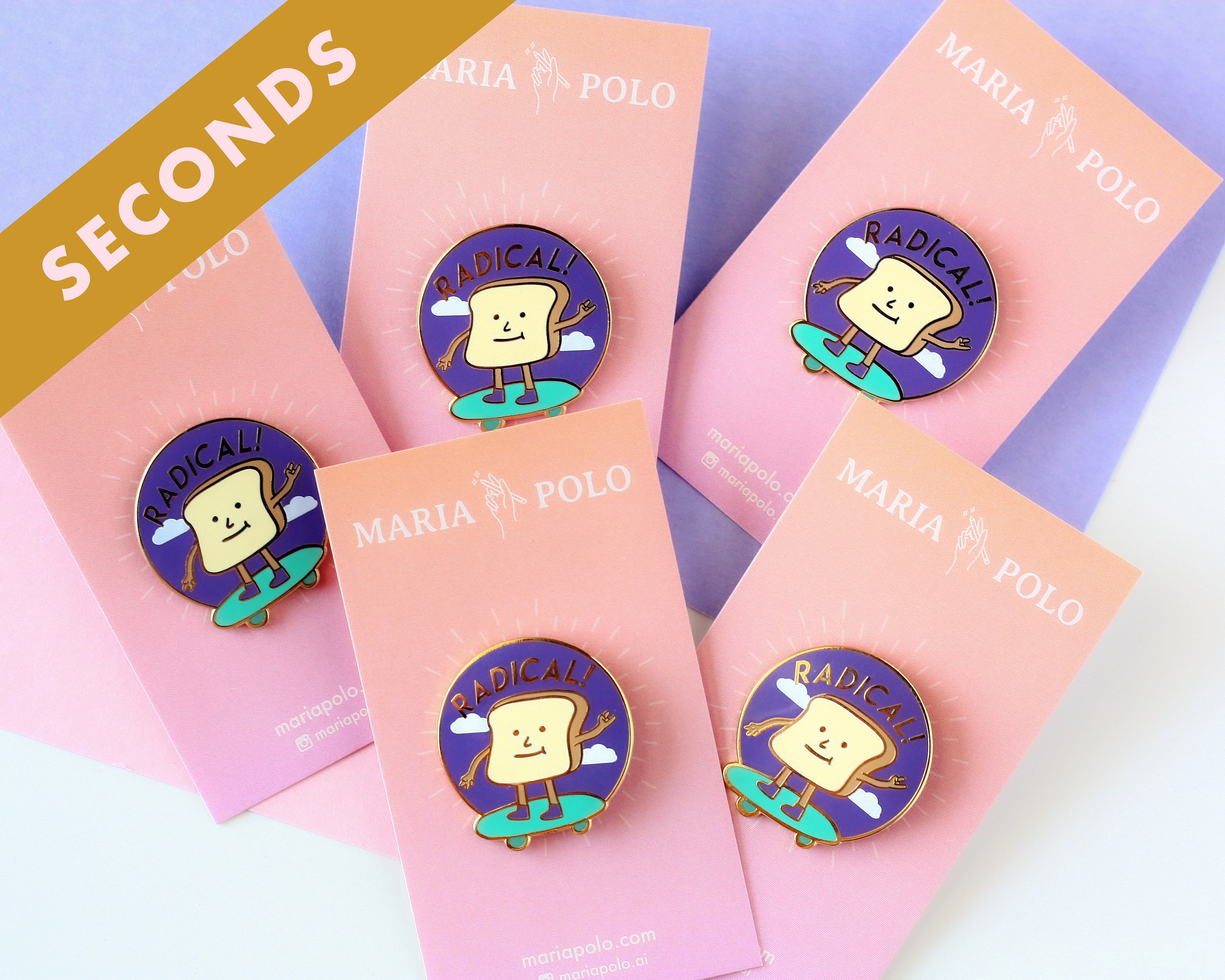 SECONDS Funny Toast Enamel Pin Cute Food Lapel Pin - Etsy
