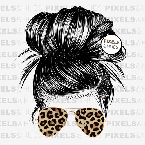 Purple Leopard Mom Life Messy Bun Hair Sublimation Design Etsy