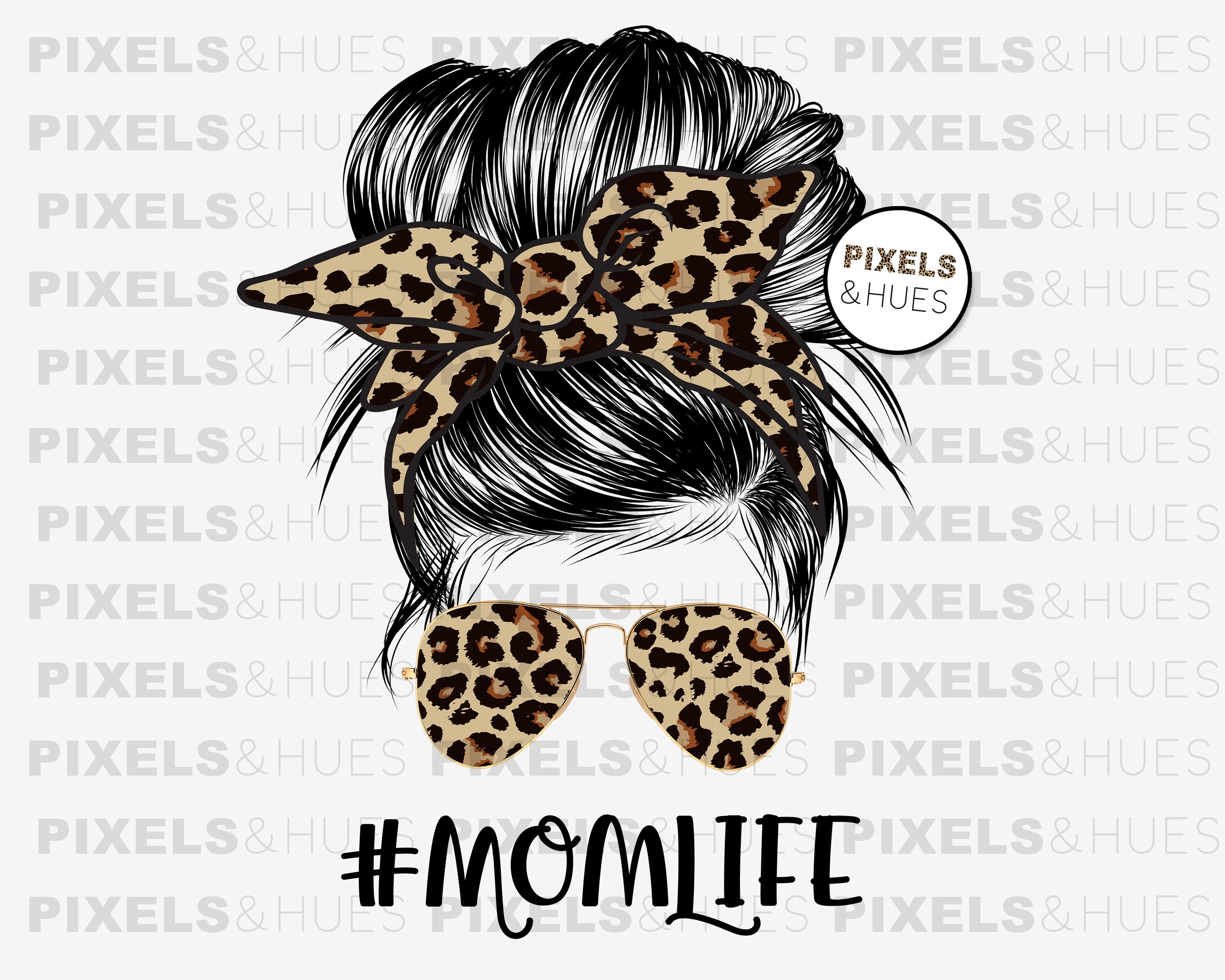 Leopard Print Mom Life Kid Life Bundle Bun Hair Sunglasses - Etsy