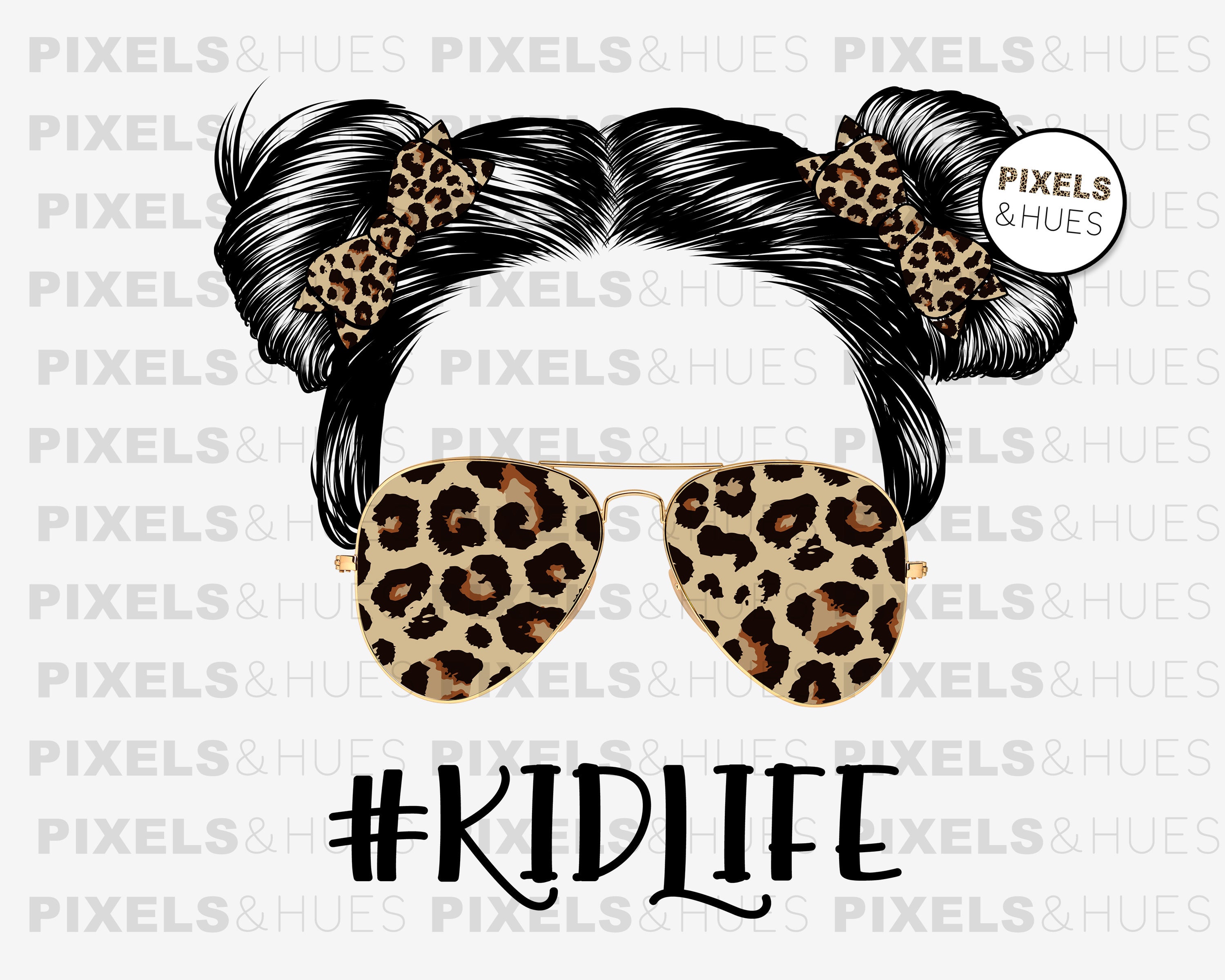Leopard Print Mom Life Kid Life Bundle Bun Hair Sunglasses - Etsy
