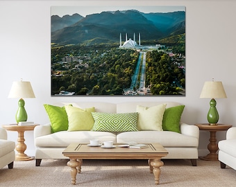 Badshahi Mosque Reflection Lahore Pakistan Quality Canvas - Etsy