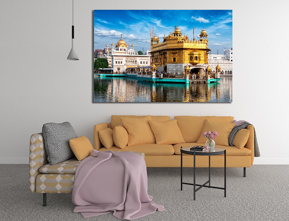 Sikh Golden Temple India Punjab Side View Printed Canvas Wall Mural ...