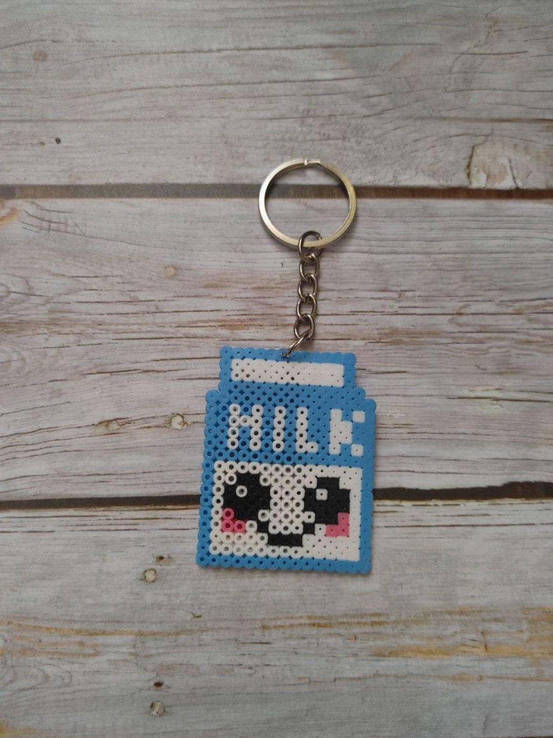 Cute Milk Perler Bead Keychain - Etsy