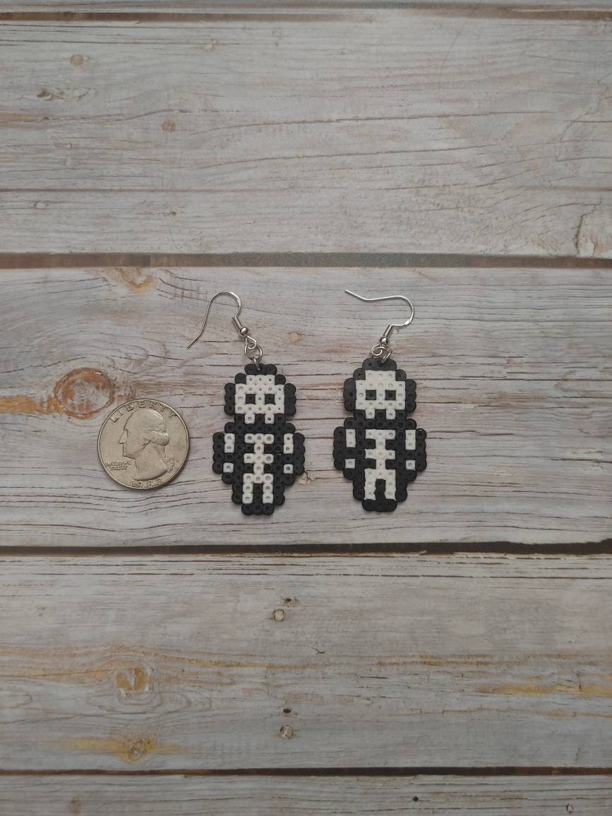 Perler Bead Skeleton Earrings - Etsy