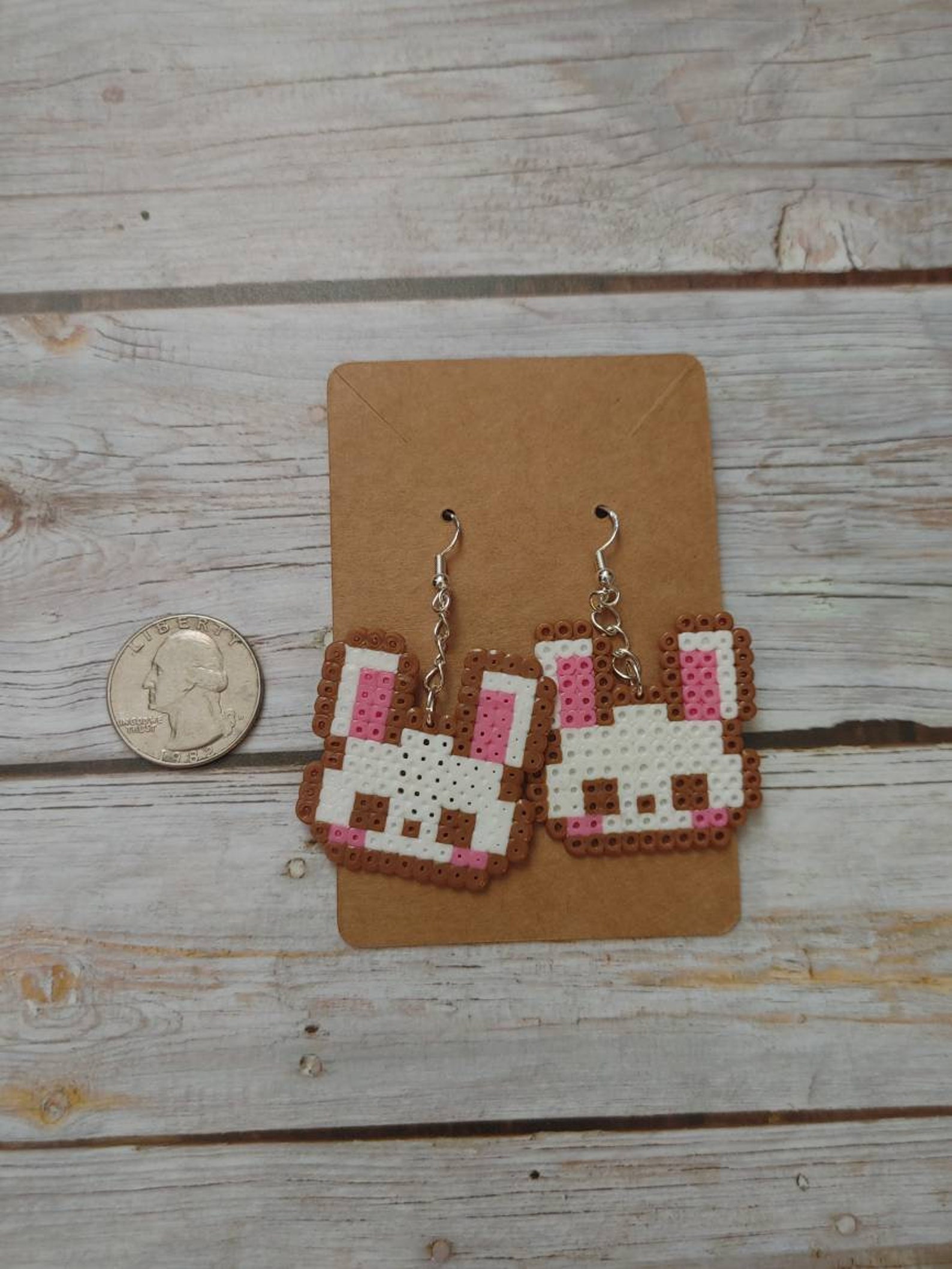 Bunny Perler Bead Earrings - Etsy