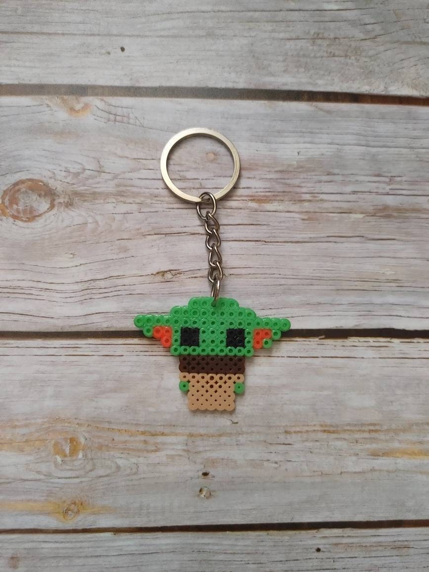 Small Yoda/ Baby Yoda/ Grogu Perler Bead Keychain. - Etsy