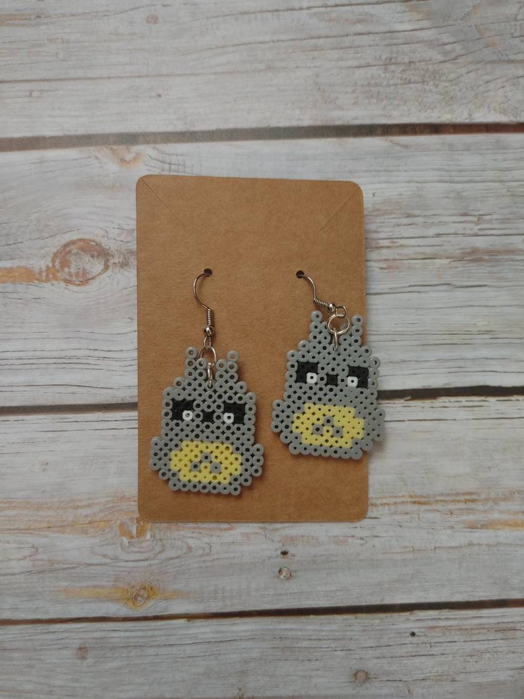 Totoro Inspired Perler Bead Earrings. Studio Ghibli - Etsy