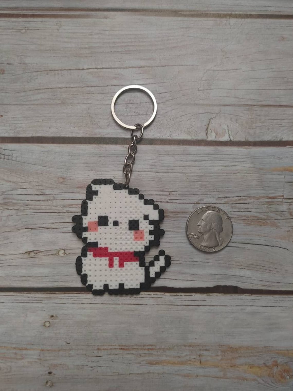 Cute Cat Perler Bead Keychain - Etsy