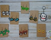 Animal Perler Bead Earrings. Snails Frogs Ducks Bunnies - Etsy