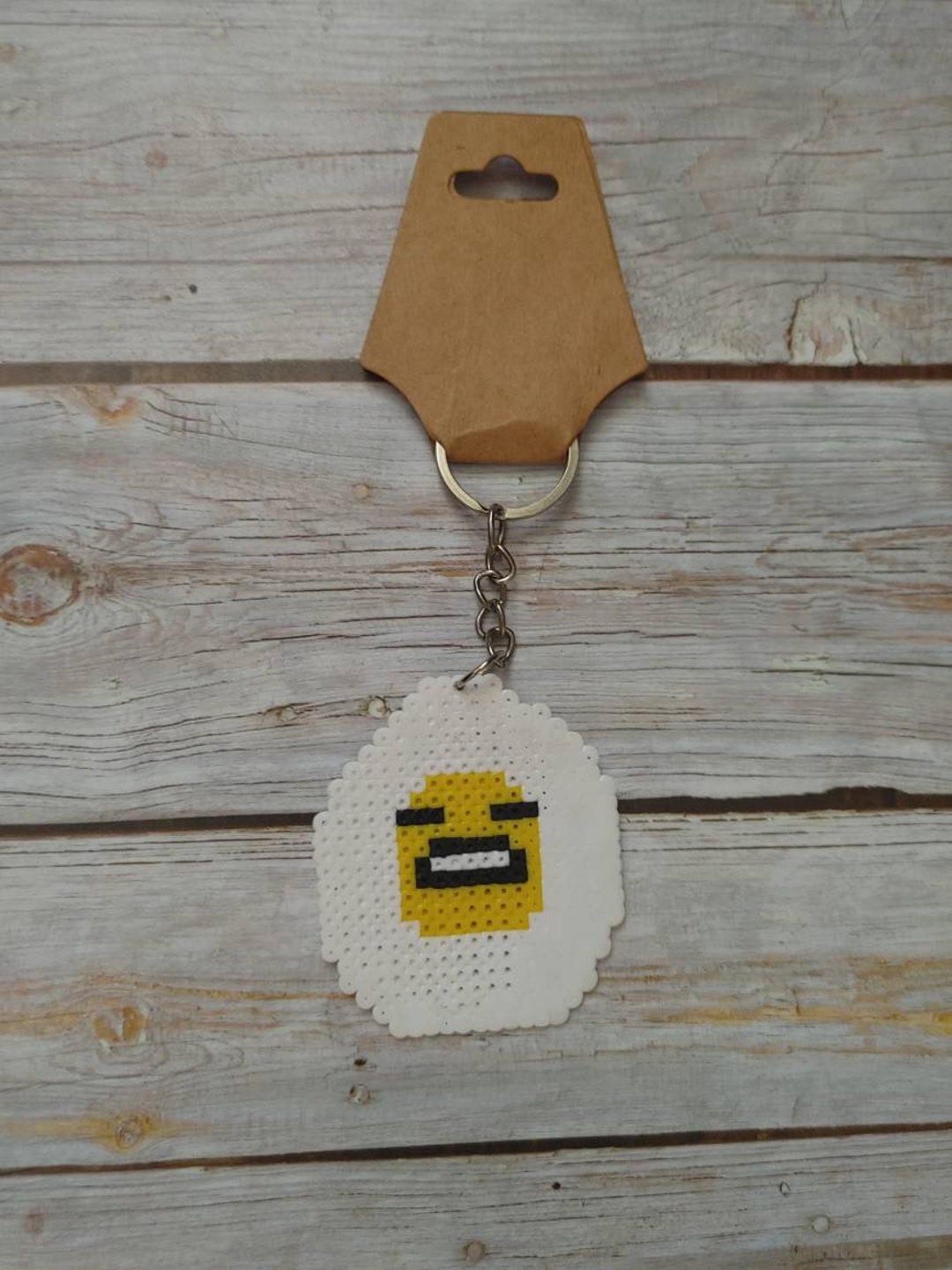 Derpy Gudetama Perler Bead Keychain. - Etsy