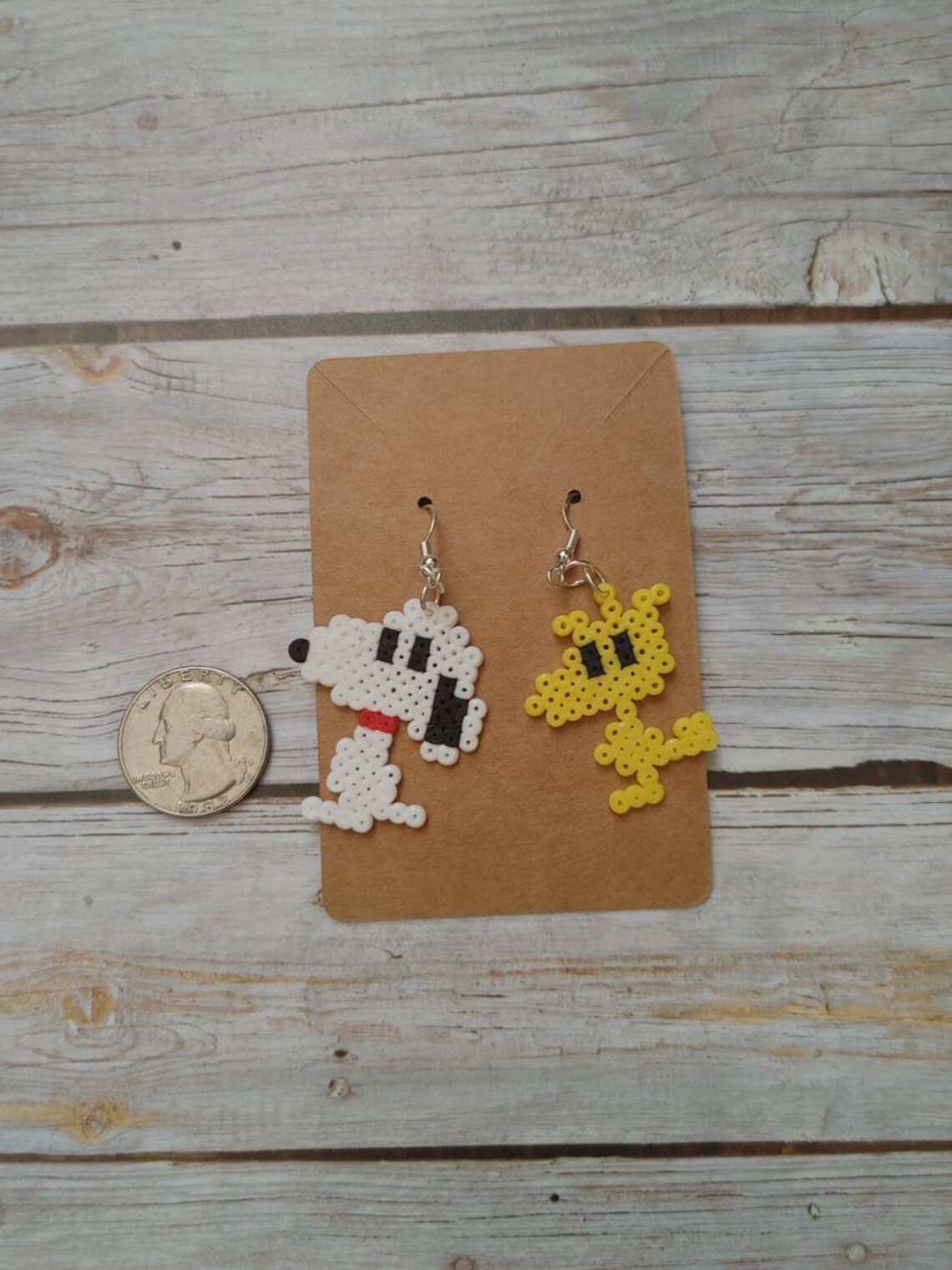 Snoopy and Woodstock Perler Bead Earrings- Peanuts - Etsy