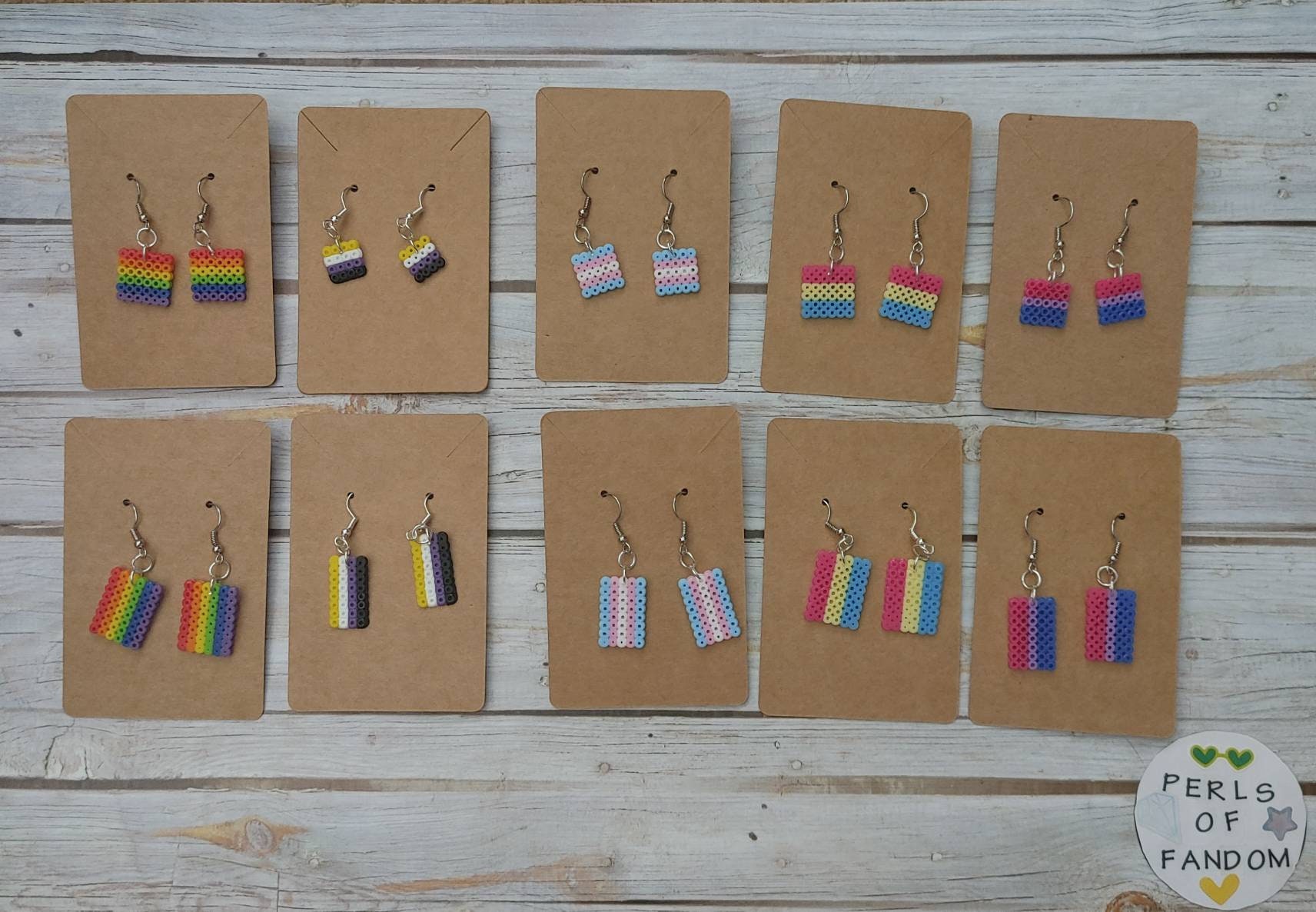 Perler Bead Pride Flag Earrings - Etsy