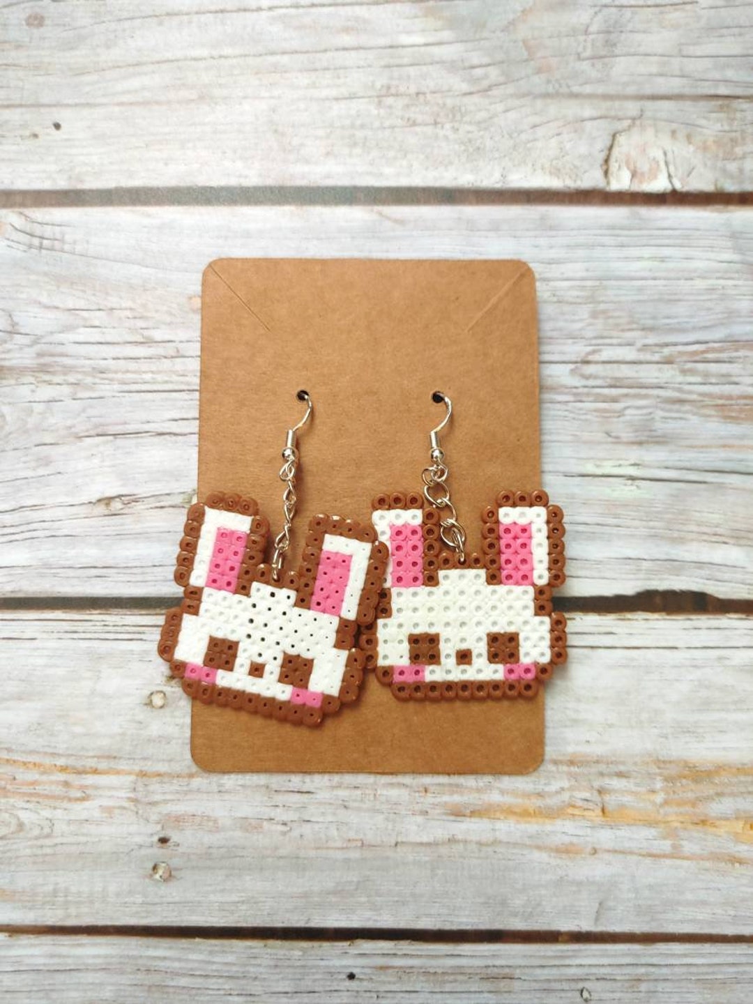 Bunny Perler Bead Earrings - Etsy