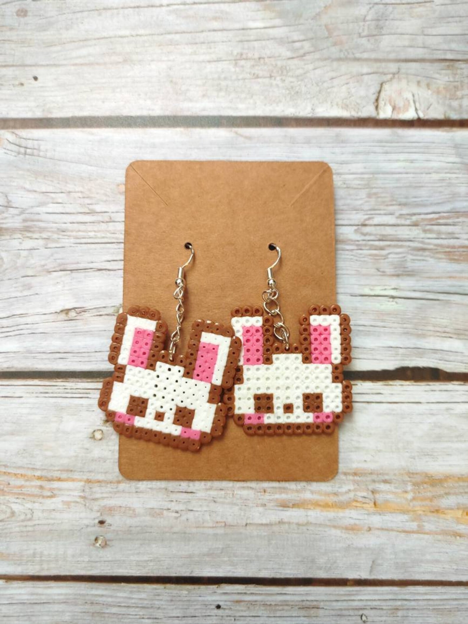 Bunny Perler Bead Earrings - Etsy