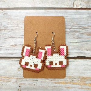 Bunny Perler Bead Earrings - Etsy