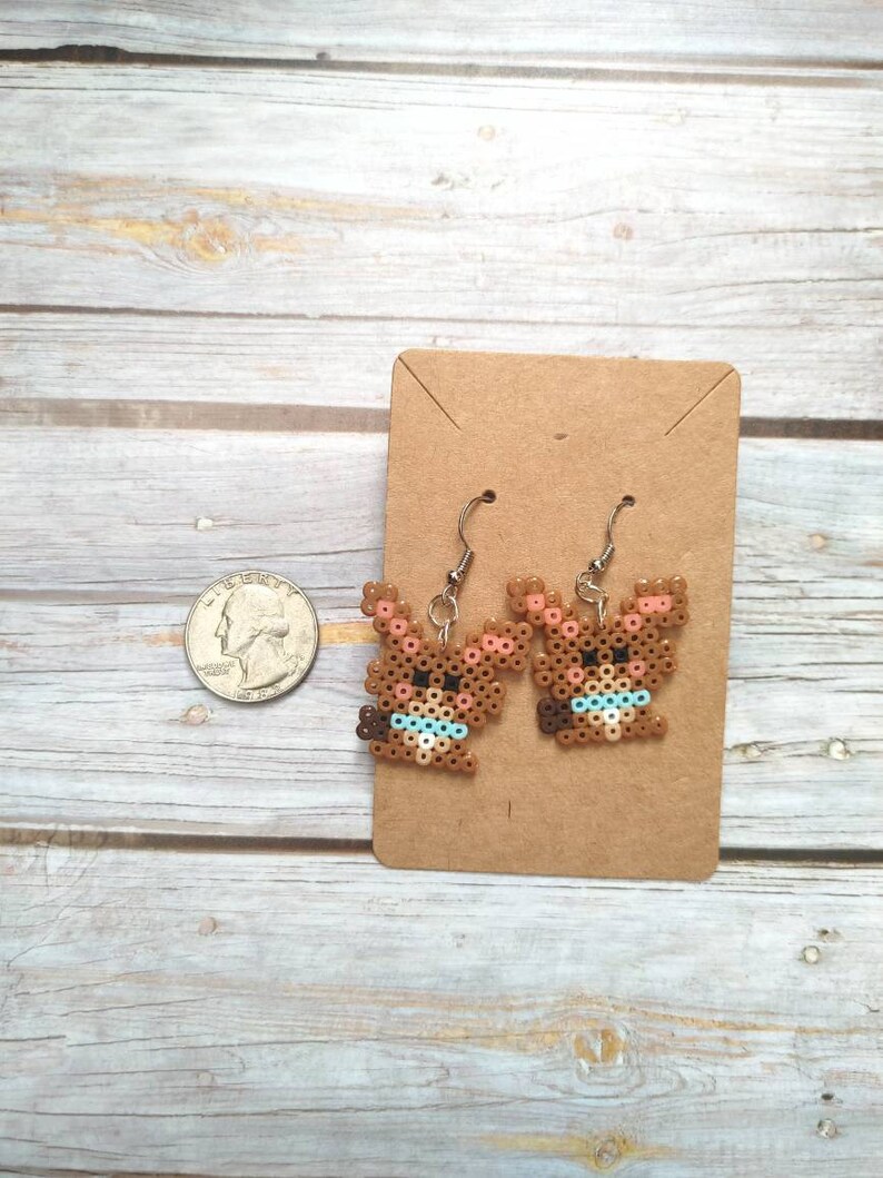 Animal Perler Bead Earrings. Snails, Frogs, Ducks, Bunnies, Dinos ...