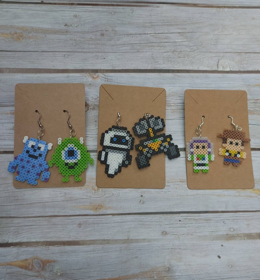 Pixar Pals Perler Bead Earrings. Toy Story, Monsters Inc. , Wall-e - Etsy