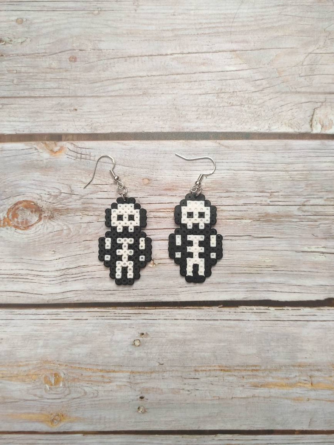 Perler Bead Skeleton Earrings - Etsy