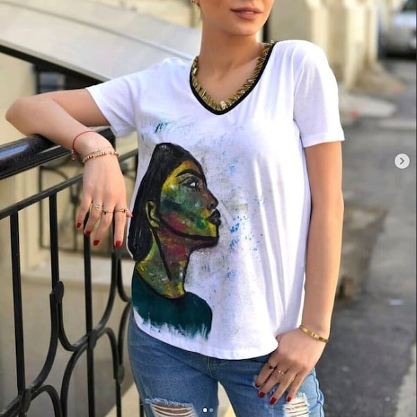 Hand Painted T Shirt - Etsy