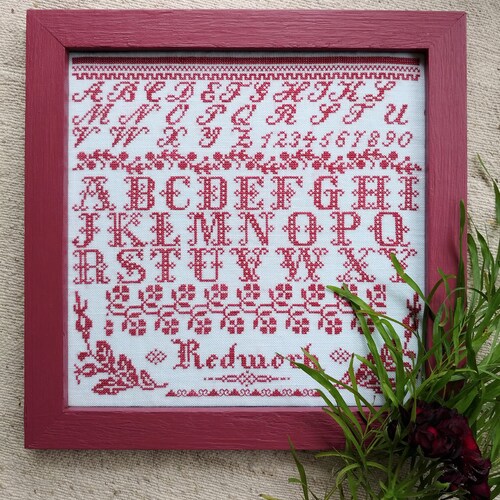 Redwork Sampler: PDF Cross-stitch Chart - Etsy