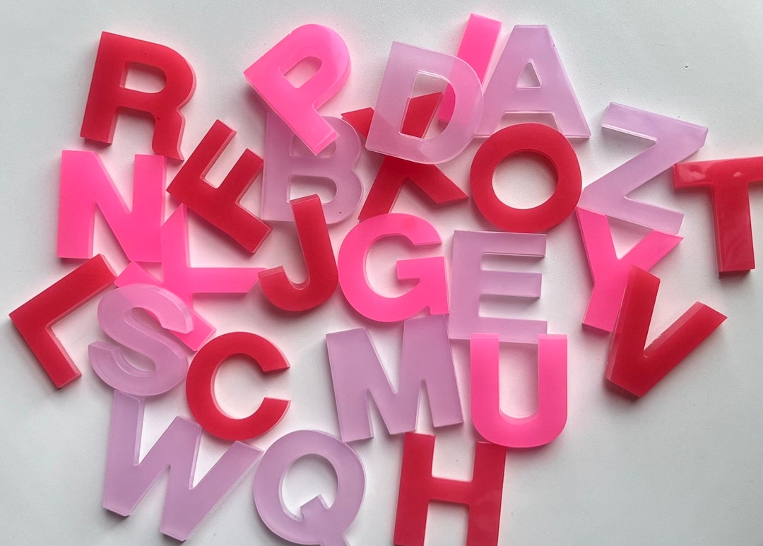 PINK RESIN LETTERS and Numbers, Teaching Aid for Kids, Sensory Play ...