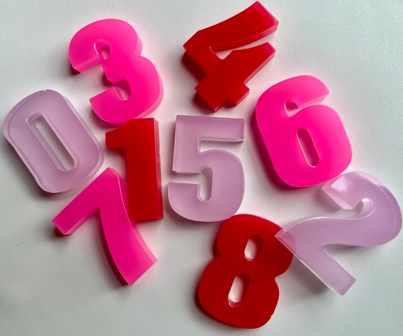 PINK RESIN LETTERS and Numbers, Teaching Aid for Kids, Sensory Play ...