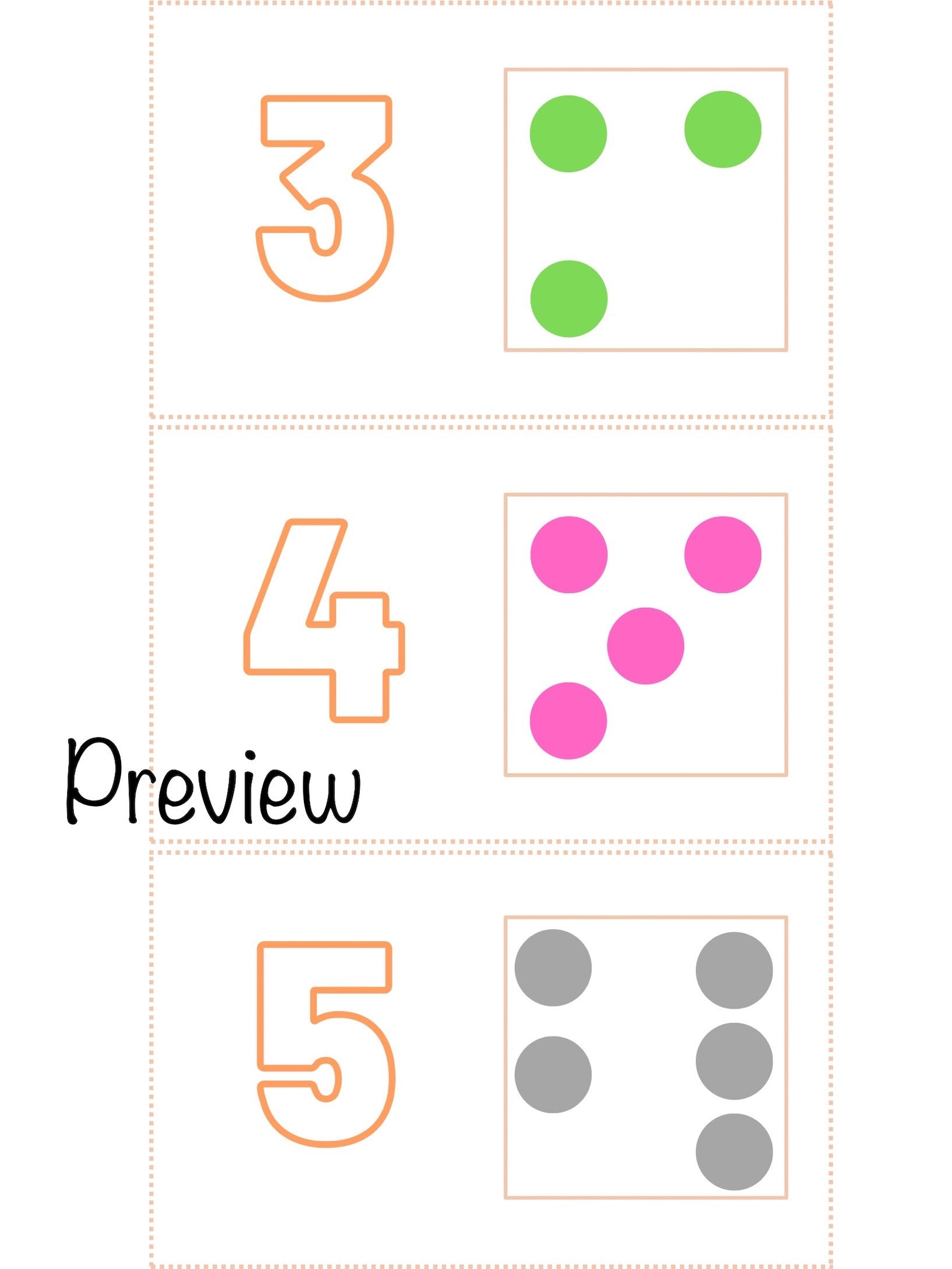 NUMBER CARDS, Quick Look Cards, Kindergarten Math, Pre-k Math, Counting ...