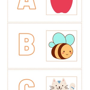 BEGINNING SOUND Picture Match, Printable Alphabet Cards, Kindergarten ...