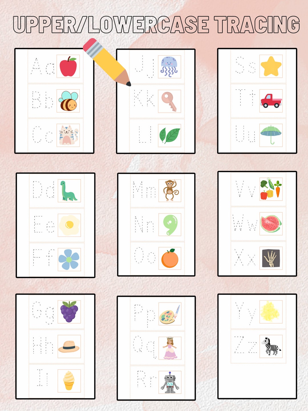 LETTER TRACING, Uppercase, Lowercase, Letter Sounds, Handwriting ...